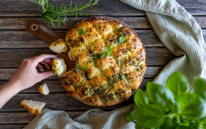 Knoblauch Mozzarella Brot - Backen mit Christina